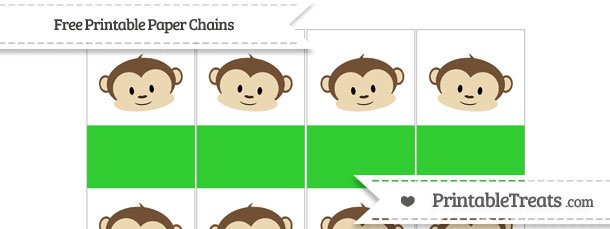 Lime Green Boy Monkey Paper Chains — Printable Treats.com