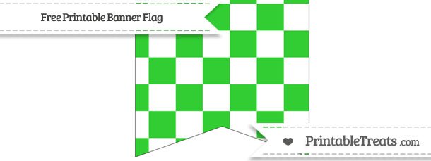 Free Lime Green Checker Pattern Simple Banner Flag — Printable Treats.com