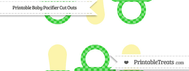 Lime Green Checker Pattern Small Baby Pacifier Cut Outs — Printable ...