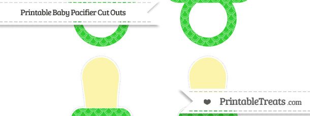 Lime Green Fish Scale Pattern Medium Baby Pacifier Cut Outs — Printable ...