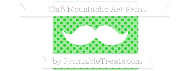 Lime Green Polka Dot 10×8 Moustache Art Print — Printable Treats.com