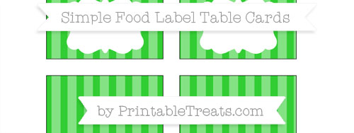 Free Lime Green Striped Simple Food Labels — Printable Treats.com