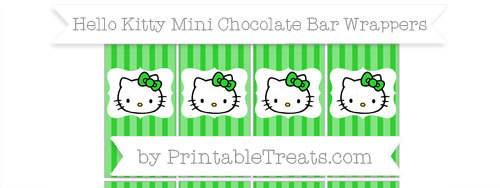 Free Lime Green Thin Striped Pattern Hello Kitty Mini Chocolate Bar ...