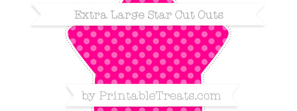 Magenta Dotted Pattern Extra Large Star Cut Outs — Printable Treats.com