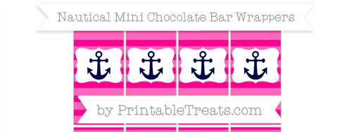 Magenta Horizontal Striped Nautical Mini Chocolate Bar Wrappers ...