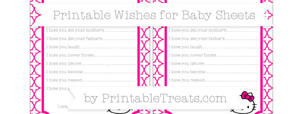 Magenta Quatrefoil Pattern Hello Kitty Wishes for Baby Sheets ...