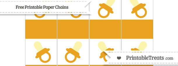 Marigold Baby Pacifier Paper Chains — Printable Treats.com