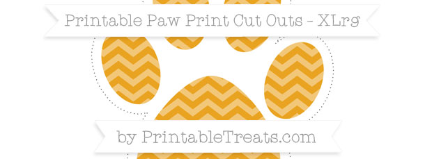 Marigold Chevron Extra Large Paw Print Cut Outs — Printable Treats.com