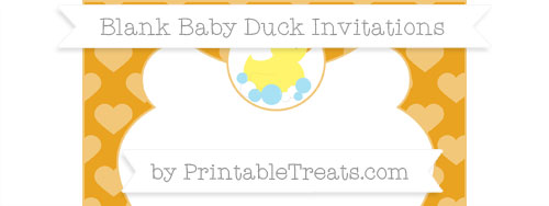 Free Marigold Heart Pattern Blank Baby Duck Invitation — Printable ...