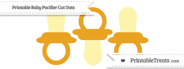 Marigold Small Baby Pacifier Cut Outs — Printable Treats.com