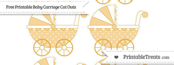 Marigold Star Pattern Small Baby Carriage Cut Outs — Printable Treats.com