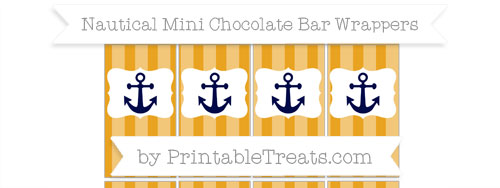Marigold Striped Nautical Mini Chocolate Bar Wrappers — Printable ...
