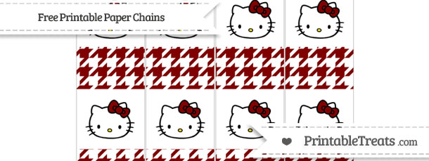 Free Maroon Houndstooth Pattern Hello Kitty Paper Chains — Printable ...