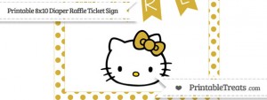 Free Metallic Gold Dotted Hello Kitty 8×10 Diaper Raffle Ticket Sign ...