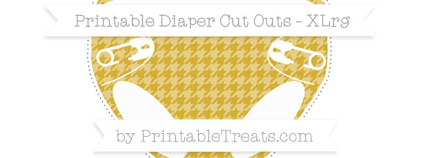 Metallic Gold Houndstooth Pattern Extra Large Baby Diaper Cut Outs ...