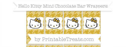 Free Metallic Gold Houndstooth Pattern Hello Kitty Mini Chocolate Bar ...