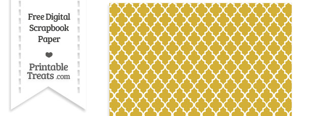 Metallic Gold Large Moroccan Tile Digital Paper — Printable Treats.com
