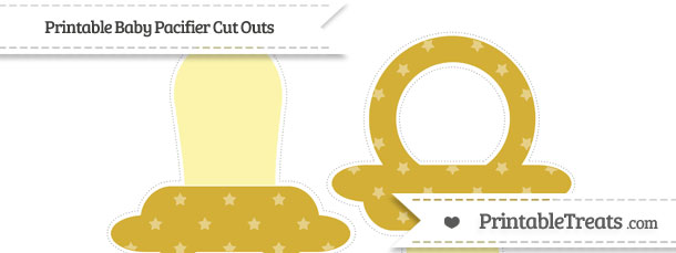 Metallic Gold Star Pattern Large Baby Pacifier Cut Outs — Printable ...