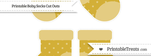 Metallic Gold Star Pattern Medium Baby Socks Cut Outs — Printable ...