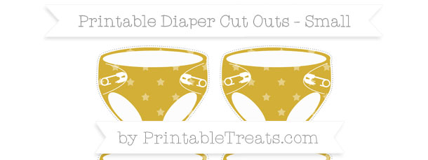 Metallic Gold Star Pattern Small Baby Diaper Cut Outs — Printable ...