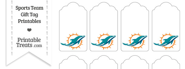Miami Dolphins Gift Tags — Printable Treats.com