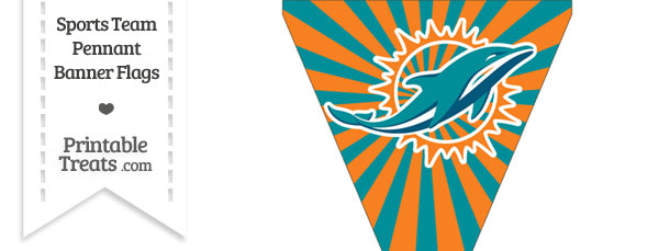 Miami Dolphins Pennant Banner Flag — Printable Treats.com