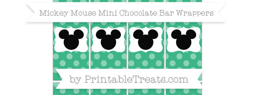 Free Mint Green Dotted Pattern Mickey Mouse Mini Chocolate Bar Wrappers ...