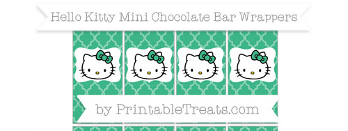 Free Mint Green Moroccan Tile Hello Kitty Mini Chocolate Bar Wrappers ...