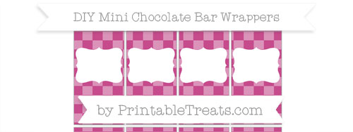 Mulberry Purple Checker Pattern DIY Mini Chocolate Bar Wrappers ...