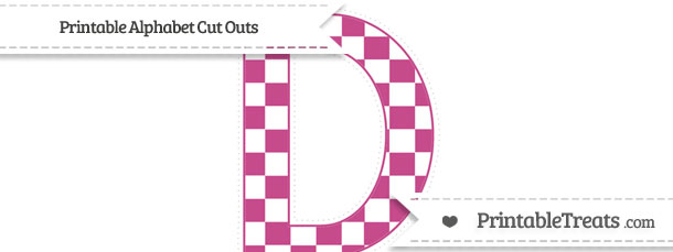 Free Mulberry Purple Checker Pattern Extra Large Capital Letter D Cut ...