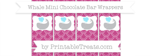 Mulberry Purple Fish Scale Pattern Whale Mini Chocolate Bar Wrappers ...