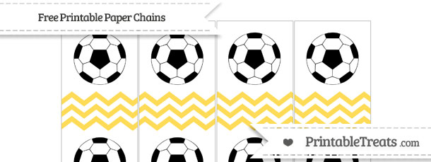 Mustard Yellow Chevron Soccer Paper Chains — Printable Treats.com