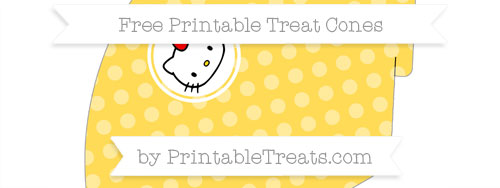 Free Mustard Yellow Dotted Pattern Hello Kitty Treat Cone — Printable ...