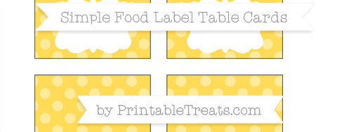 Free Mustard Yellow Dotted Pattern Simple Food Labels — Printable ...