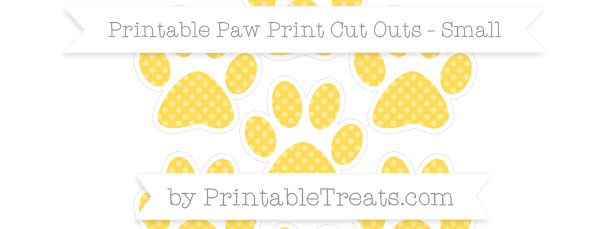 Mustard Yellow Dotted Pattern Small Paw Print Cut Outs — Printable ...