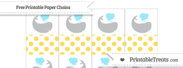 Free Mustard Yellow Dotted Pattern Whale Paper Chains — Printable ...