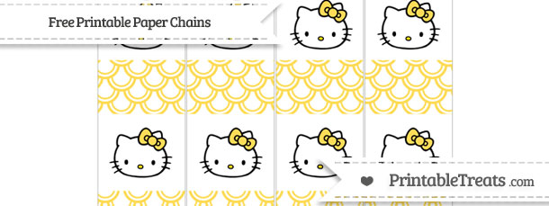 Free Mustard Yellow Fish Scale Pattern Hello Kitty Paper Chains ...