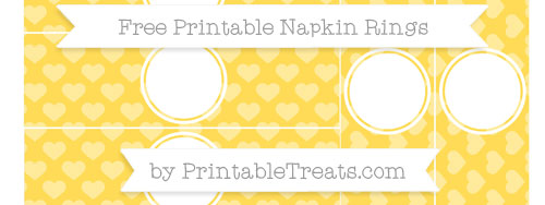 Free Mustard Yellow Heart Pattern Blank Napkin Rings — Printable Treats.com