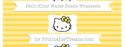 Free Mustard Yellow Horizontal Striped Hello Kitty Water Bottle ...