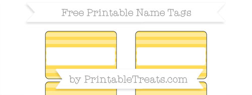 Free Mustard Yellow Horizontal Striped Simple Name Tags — Printable ...