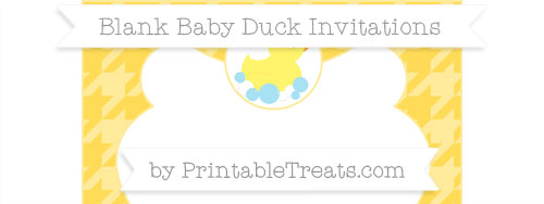 Free Mustard Yellow Houndstooth Pattern Blank Baby Duck Invitation ...
