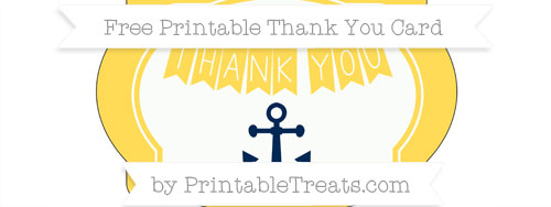 Mustard Yellow Nautical Thank You Card — Printable Treats.com