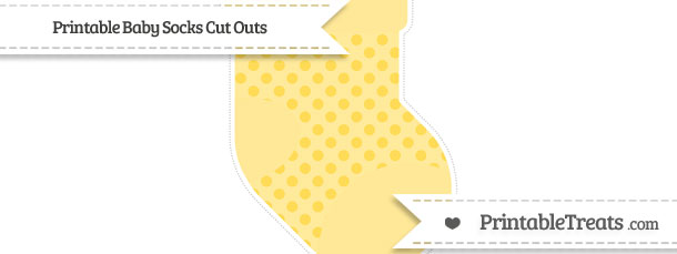 Mustard Yellow Polka Dot Extra Large Baby Socks Cut Outs — Printable ...