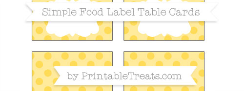 Free Mustard Yellow Polka Dot Simple Food Labels — Printable Treats.com