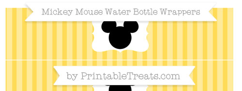 Free Mustard Yellow Striped Mickey Mouse Water Bottle Wrappers ...