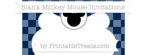 Free Navy Blue Checker Pattern Blank Mickey Mouse Invitation ...