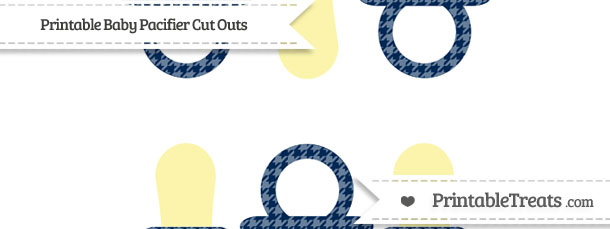 Navy Blue Houndstooth Pattern Small Baby Pacifier Cut Outs — Printable ...