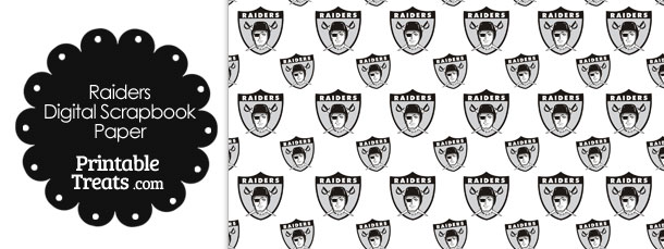 Oakland Raiders Logo Digital Paper — Printable Treats.com