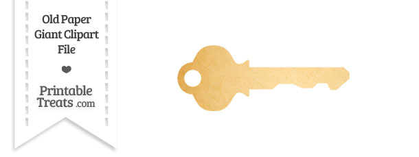 Old Paper Giant Key Clipart — Printable Treats.com