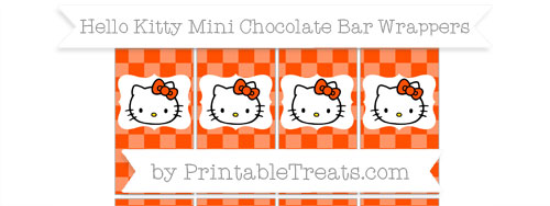 Free Orange Checker Pattern Hello Kitty Mini Chocolate Bar Wrappers ...